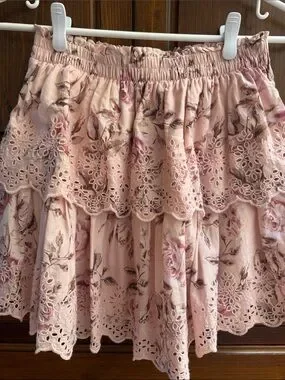gap x love shack fancy | Skirts | Gap X Love Shack Fancy Floral Pink ...